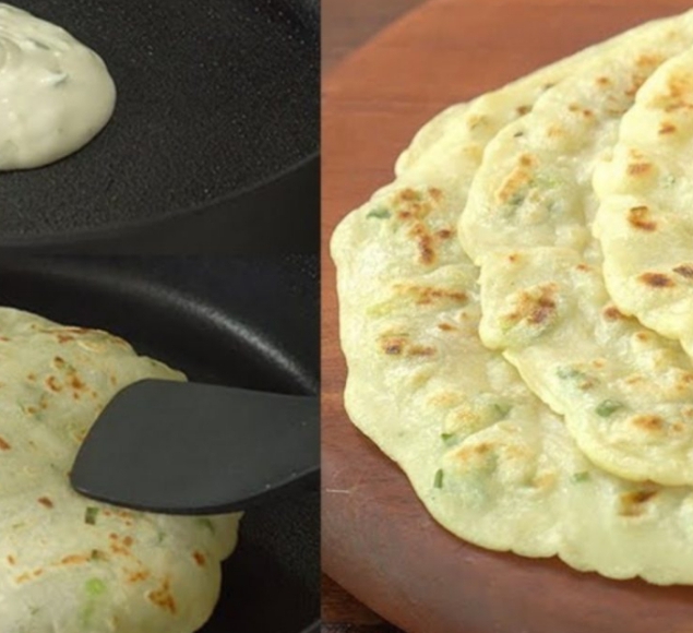 3-Minute Liquid Dough Garlic Flatbread: No Yeast, No Kneading, Quick ...
